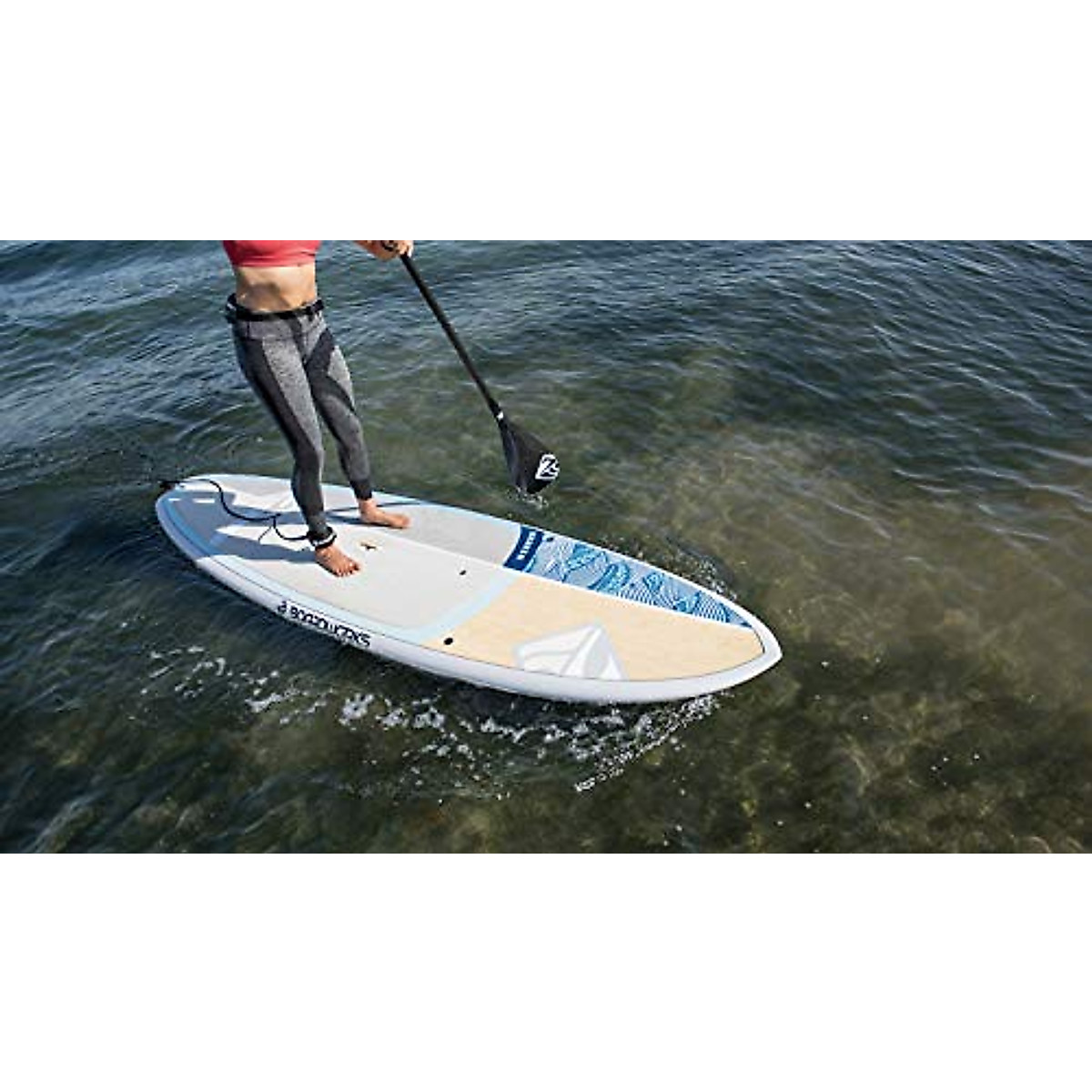 Boardworks Kraken | Surf and Fun Stand Up Paddleboard | EXP Veneer - Epoxy Hardboard | 10' 3", Bamboo/Grey/Ocean
