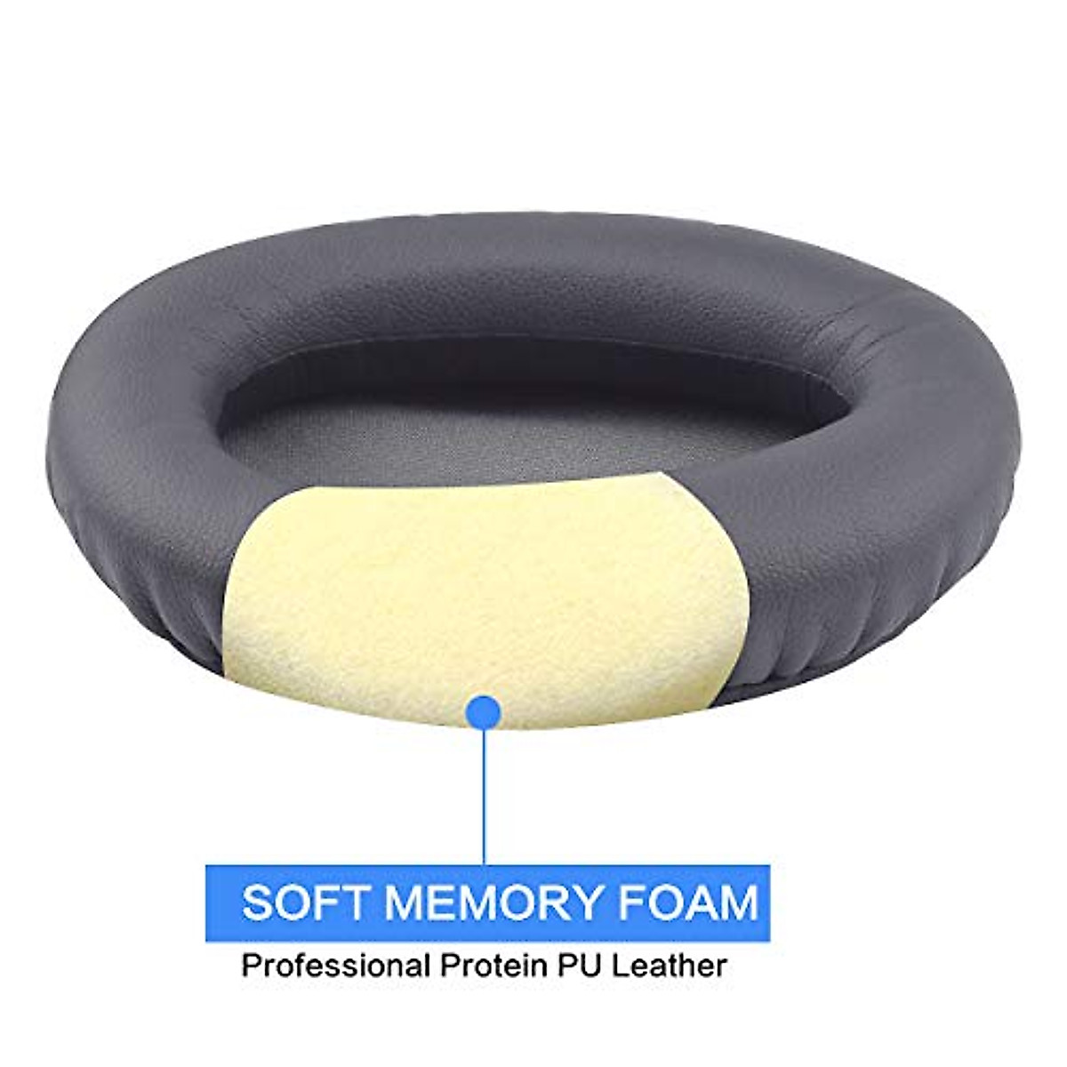 WH-CH700N Replacement Earpads Protein Leather Ear Pad Ear Cushion Ear Cups Ear Cover Earpad Repair Parts Compatible for Sony WH-CH700N Headphone (Black)