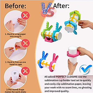 WAQONUY Pinch for Perfect Tumbler Clamp,Sublimation Tumblers Pinch,for 20 Oz Sublimation Blanks Tumblers Pinch for Perfect Clamp for Sublimation Paper and Glass Supplies(Black 2.0)