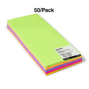 Staples 122725 Easyclose Neon Color Envelopes #10 Assorted 4 1/8-Inch H X 9 1/2-Inch W 50/Pk
