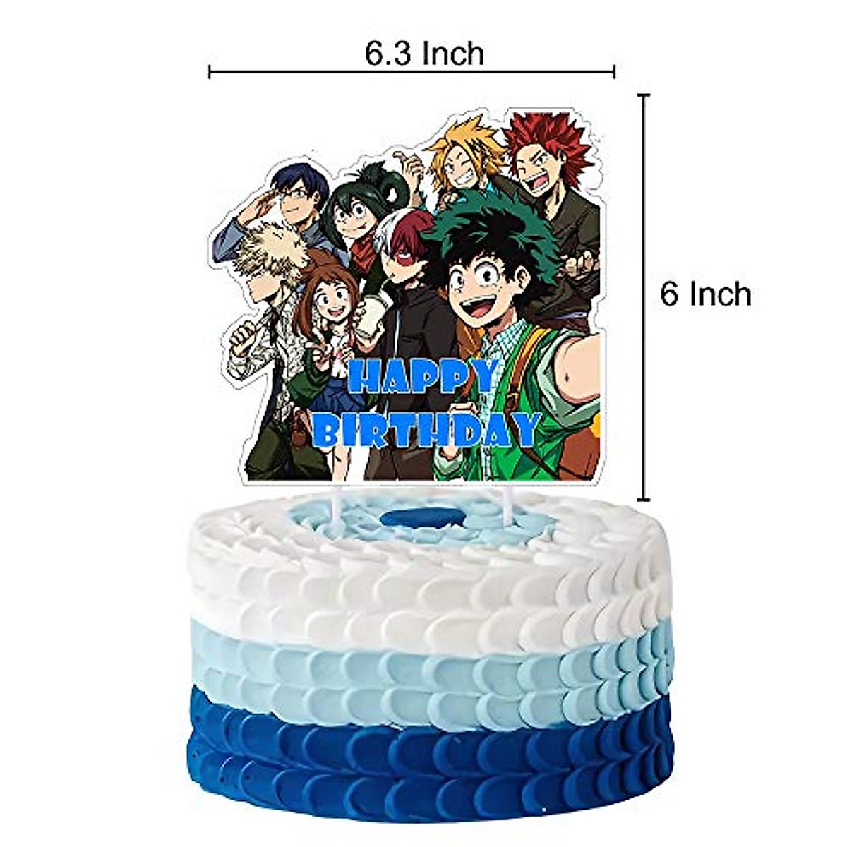 My Hero Academia Birthday Party Supplies, Including Birthday Banner, Cake Topper, Cupcake Toppers, Balloons, Hanging Swirls, Paper Garlands