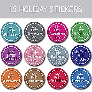 Baby Monthly Stickers Girl Milestone Month - Newborn Infant Shower Gift Keepsake (Set of 36)