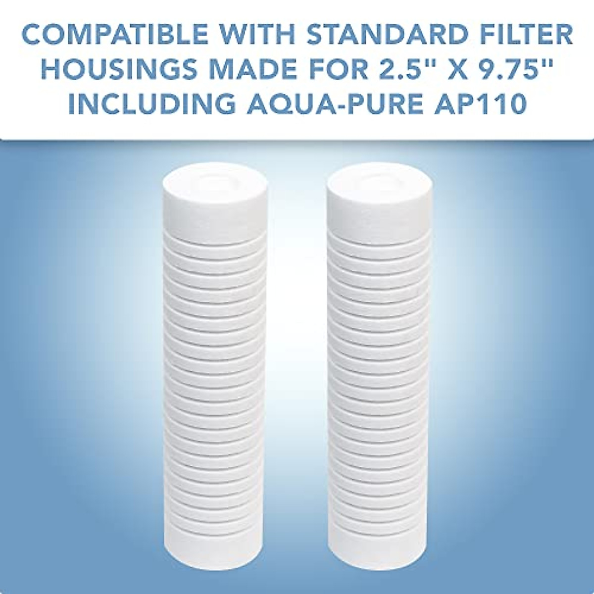 CFS – 2 Pack Universal Fine/Normal Sediment Water Filter Cartridges Compatible with AP110 Models, AO-WH-PREV-R2 – Remove Bad Taste & Odor – Whole House Replacement Filter Cartridge – 5 Micron