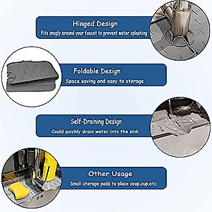 Kitchen Bathroom Silicon Sink Splash Drying Mat, Faucet Drip Protector, Commonly Used Sink Accessories In Bars, Rvs, Kitchens, Bathrooms And Farmhouses.