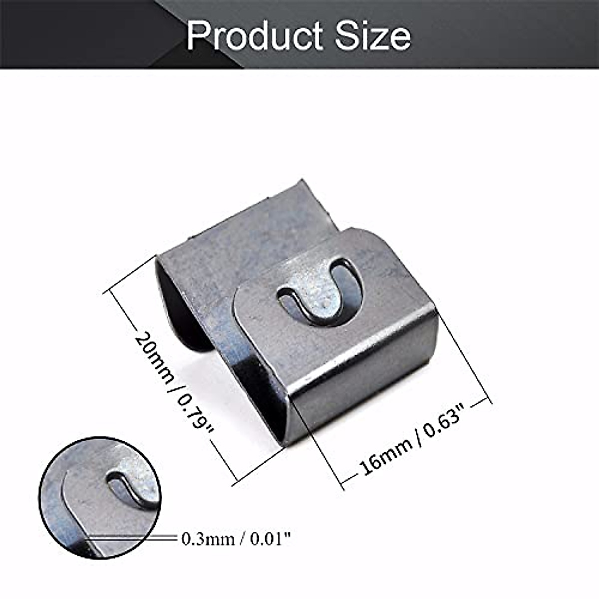 MroMax Photo Frames Hanger Hooks, 0.3mm Thick S-Shaped Metal Wall Mount Album Picture Hanging Clips, 50 Pcs