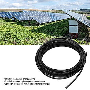 Solar Extension Cable, Low Resistance Solar Panel Wire Energy Saving Resistant Protective for Industry (Black 6mm² 10m)