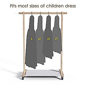 VOGUSLAND Dress Up Rack with Storage Shelf, Kids Clothing Rack with Caster Wheels, Child Garment Rack for Small Space