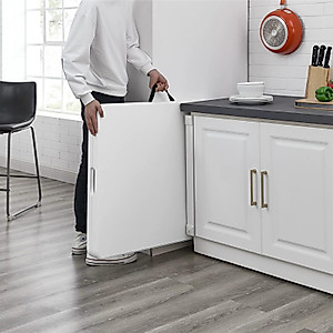 AJP Distributors 4 Foot Portable Plastic Folding Table 4FT 48" Half Foldable Heavy Duty Top w/Carry Handle - Indoor Outdoor Backyard Camping Picnic BBQ Party Wedding Dining Office Event Meeting White