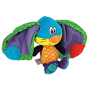 Nuby Teether Tugz Plush Silicone Teething Toy - BPA-Free Baby Teething Toy - 3+ Months - Rabbit