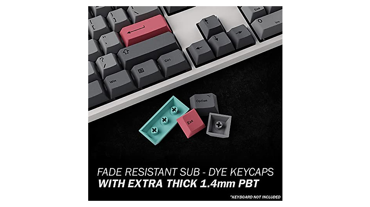 HK GAMING Custom Keycaps - Durable PBT Keyboard Set (139 Keys)