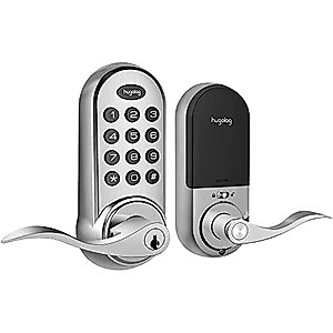 Hugolog Latchbolt Lock Electronic,Keyless Entry Door Lock, Keypad Door Lock with Handle, Easy to Install High Security Material for Metal Home & Office