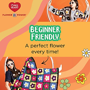 Red Heart All in ONE Flower Power Peony pop Yarn - 3 Pack of 8.8oz/250g - 100% Acrylic - #4 Worsted (Medium) - 440 Yards - Knitting/Crochet