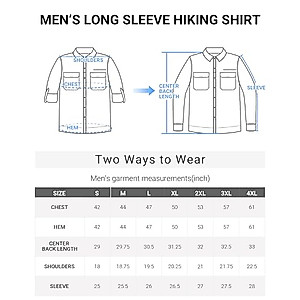 Outdoor Ventures Men's UPF 50+ UV Sun Protection Shirt, Long Sleeve Hiking Fishing Shirt Cooling Quick Dry for Safari Travel Light Blue