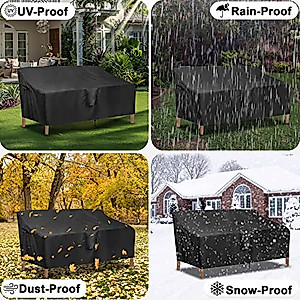 OutdoorLines Outdoor Waterproof Patio 3-Seater Couch Cover - UV Resistant Patio Sofa Furniture Covers Weatherproof Heavy Duty Glider Covers for Outdoor Furniture, 76Wx32.5Dx33H Inches, Black