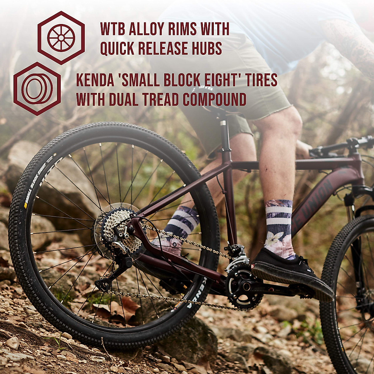 ROYCE UNION RHT Lightweight Aluminum Mountain Bike (Wine), 15 Inch Frame, 22 Speed Shimano Drivetrain, 29" Wheels