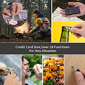 Credit Card Multitool 18 in 1 Cool Gadgets, Fathers Gift for Dad Men, Useful Gifts for Men Women Teenage Boy, Christmas Stocking Stuffers Birthday Gifts Survival Wallet Tools with Screwdrivers Compass