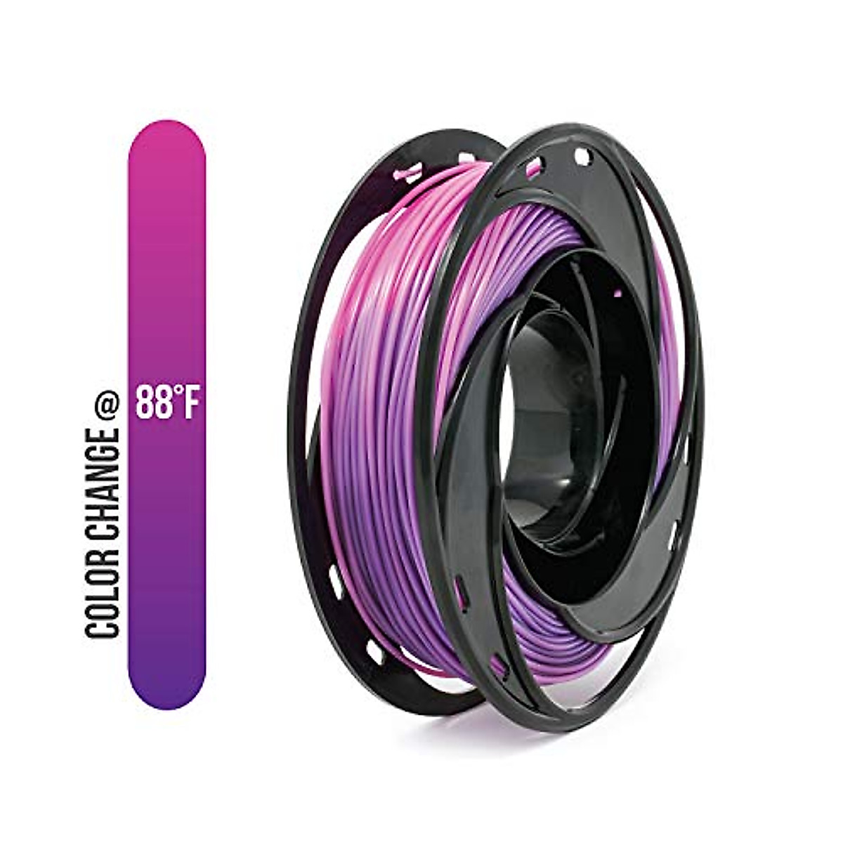Gizmo Dorks PLA Filament 3mm (2.85mm) 200g for 3D Printers, Heat Color Change Purple to Pink