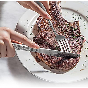 IKXO 35 Piece Silverware Set,Stainless Steel Silverware Set for 7，Modern Sleek Flatware Set, Include Knife/Fork/Spoon & Long Teaspoon/Salad Fork Mirror-Polished & Dishwasher Safe Cutlery colorful