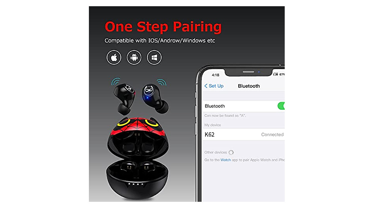 Togetface Wireless Kids Earbuds with 35H Playtime & Waterproof IPX5