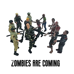 LIVELYOU Army Men and Zombie Action Figure Toys Realistic Battle Scene Zombie Toys Playset Collections Christmas Halloween Toys Gifts Decoration for Boys Adults Kids (12PCS) (Green)