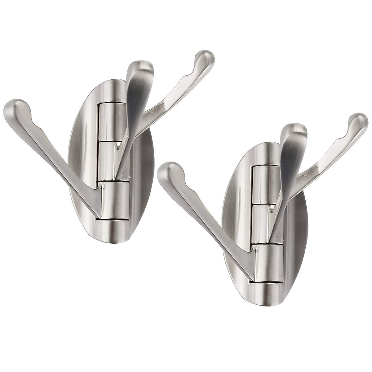 eoocvt 2pcs Folding Hook Wall Mounted Swivel Arm Triple Coat Hook Bathroom Kitchen Garage Clothes Hanger
