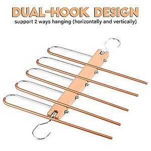 2 Pcs Pants Hangers Space Saving , Pants Rack Hangers , Foldable Hangers , Metal Layer Hanger Trouser Hanger , Multifunctional Trouser Hanger , Closet Jeans Organizer , Single Trouser Hanger.