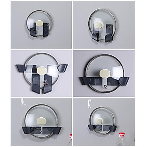 Wall Mounted Pot Cover Storage Rack Set Pan Covers Holder Cutboard Hanging Shelf For Kitchen Utensil Cutting Borad Pot Cover Storage Rack