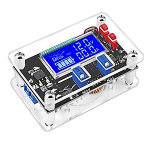 DROK DC Buck Module, Adjustable Buck Converter Step Down Voltage Regulator 6V-32V 30V 24V 12V to 1.5-32V 5V 5A LCD Power Supply Volt Reducer Transformer Module Board with USB Port Protective Case