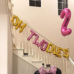 Oh TwoDles Balloons Mouse Second Birthday 2nd Banner Party Supplies Decorations for Girl Boy Baby Bday