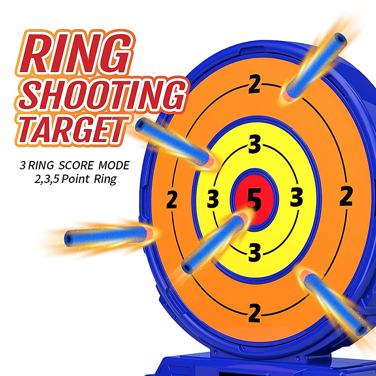 Shooting Game Toy for Age 5, 6, 7, 8, 9, 10+ Years Old Kids, Boys - Digital Shooting Targets with Foam Dart Toy Gun - Electronic Scoring Board Games for Kid - Ideal Gift - Compatible with Toy Gun