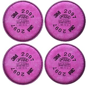 3M 2097 P100 Particulate Filter with Organic Vapor Relief, 2 Pairs (4 Filters)