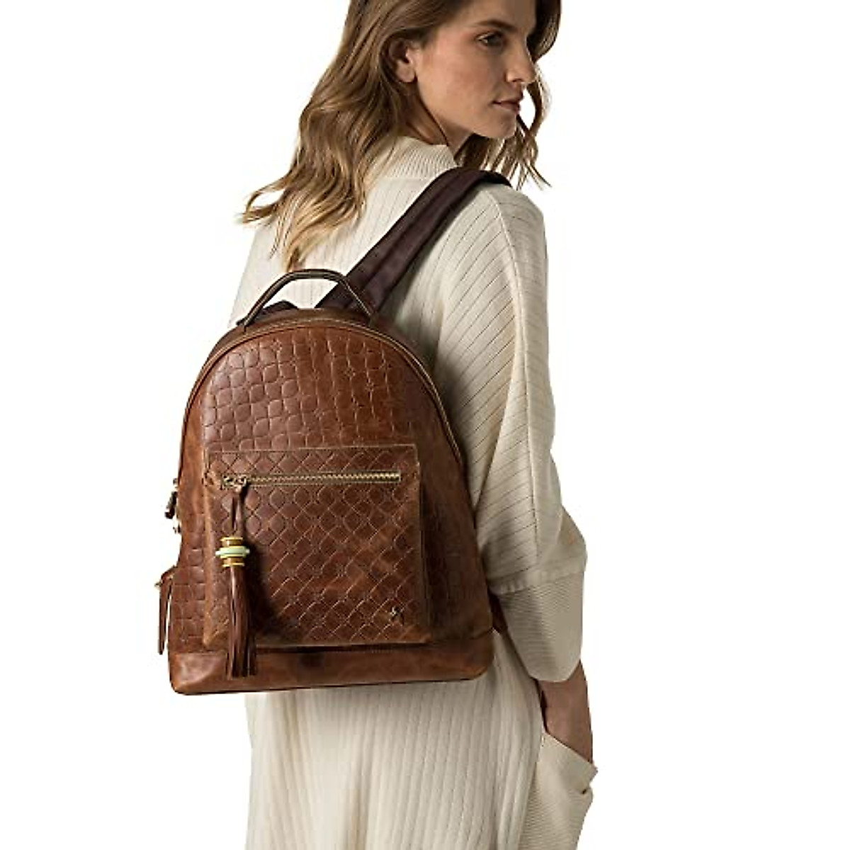 VELEZ Leather Backpack For Women - Brown Laptop Bag 14" - Handbags Purse