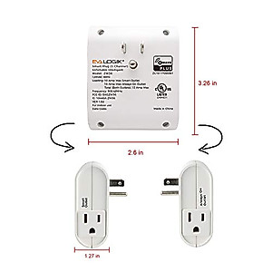 Z-Wave Smart On/Off Light and Appliance Plug, Dual Outlet Plug-in, 1 Alway-On+ 1 Smart Switch, Zwave Hub Required, Works with SmartThings, Wink