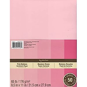 Recollections Cardstock Paper, 8 1/2 X 11 Pink Buttons - 50 Sheets