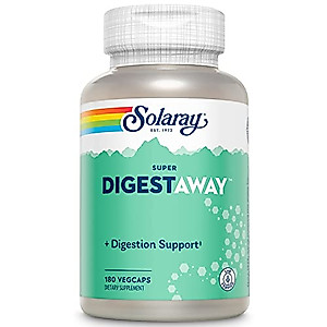 SOLARAY Super Digestaway Digestive Enzyme Blend | Healthy Digestion & Absorption of Proteins, Fats & Carbohydrates | Lab Verified | 180 VegCaps