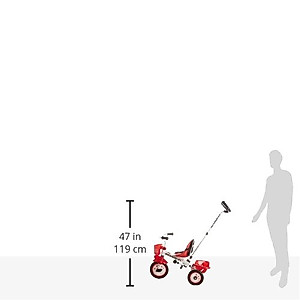 Schwinn Easy Steer Bike for Toddler, Kids Tricycle with Removable Push handle, Steel Trike Frame, Boys and Girls Ages 2-4 Year Old, Red/White, 8"