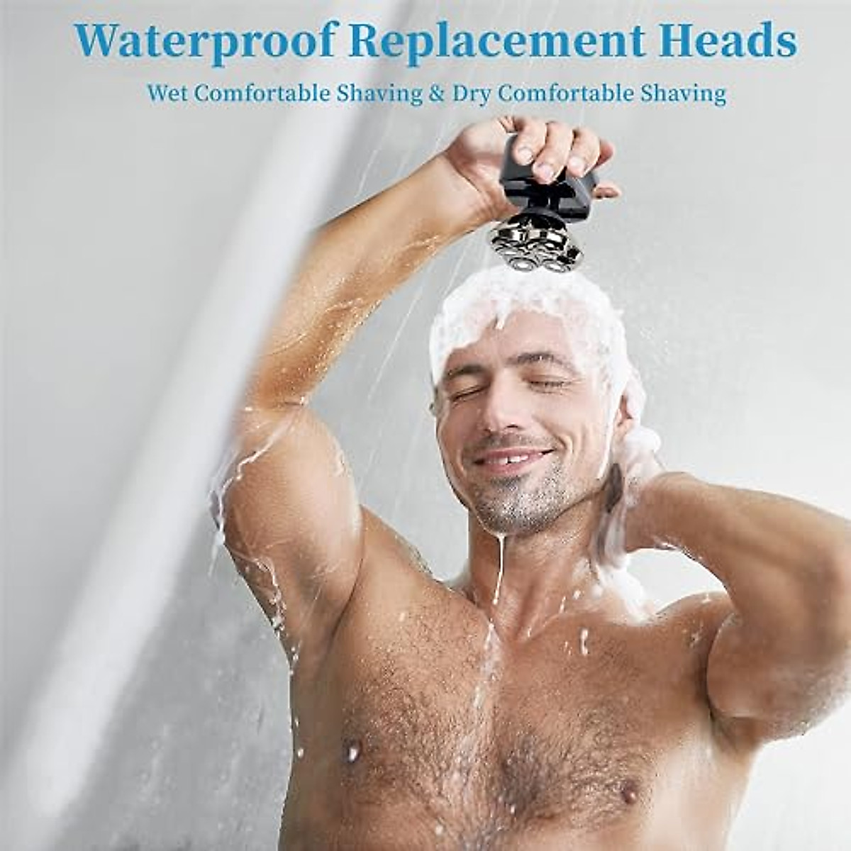 Shaver Head Replacement Blade for Skull Shaver Pitbull Gold Silver Platinum PRO Shaver Replacement Blade 4 Head,Replacement Heads Compatible with Pitbull Skull Shaver Replacement Blades,8 Packs.