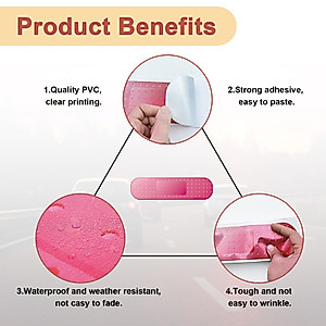 Kewucn Large Funny Bandage Vinyl Decal, 24" x 6.3" Vehicle Giant Band Aid Bandage Dent Bump Cover, Dent and Scratch Cover Sticker, Bandage Bumper Sticker for Car Truck SUV RV Boat Window (Large-Red)