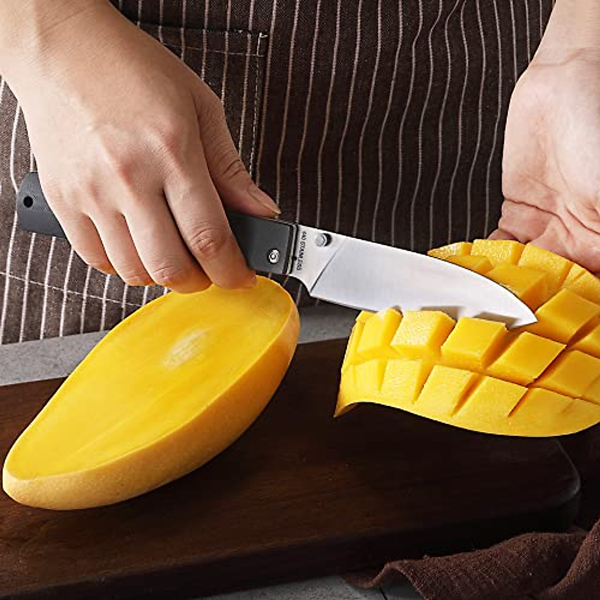 ZhengSheng 4.5" Folding Utility Knife 440A Stainless Steel Blade G10 Handle Pocket Foldable Fruit knife peeling knife for Outdoor Camping Activities