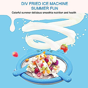 Instant Ice Cream Maker Set, With 2 Spatulas Frozen Yoghurt Plate Mini Freezer Kit Machine Accessories Unplugged Fruit Salad Sweet Spot Roll Pan Gift Birthday For Kids Home Party