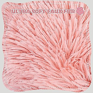 SENNAUX Cat Bed - Cute, Washable Pink Donut Bed for Indoor Cats and Small Dogs, Soft, Fluffy, Anti-Anxiety, Self-Warming, Blush Pink