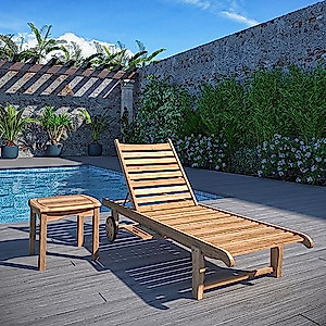 Amazonia Lincoln 1-Piece Outdoor Square Side Table | Teak Wood | Ideal for Patio and Indoors, 20 x 20