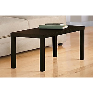 Ameriwood Home Parsons Coffee Table, Espresso, 19 in x 39 in x 18 in (D x W x H)