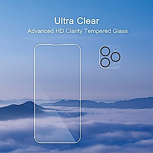 Ailun 3 Pack Screen Protector for iPhone 14 Pro Max[6.7 inch] + 3 Pack Camera Lens Protector,Sensor Protection,Dynamic Island Compatible,Case Friendly Tempered Glass Film,[9H Hardness] - HD