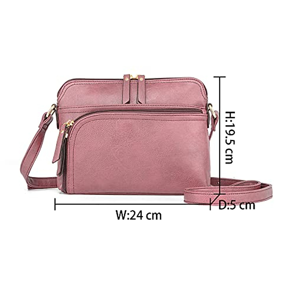 OB OURBAG Crossbody Purse for Women Ladies Lightweight Soft PU Leather Shoulder Bag Roomy Handbag Fashion Tote Shoulder Bags Pink