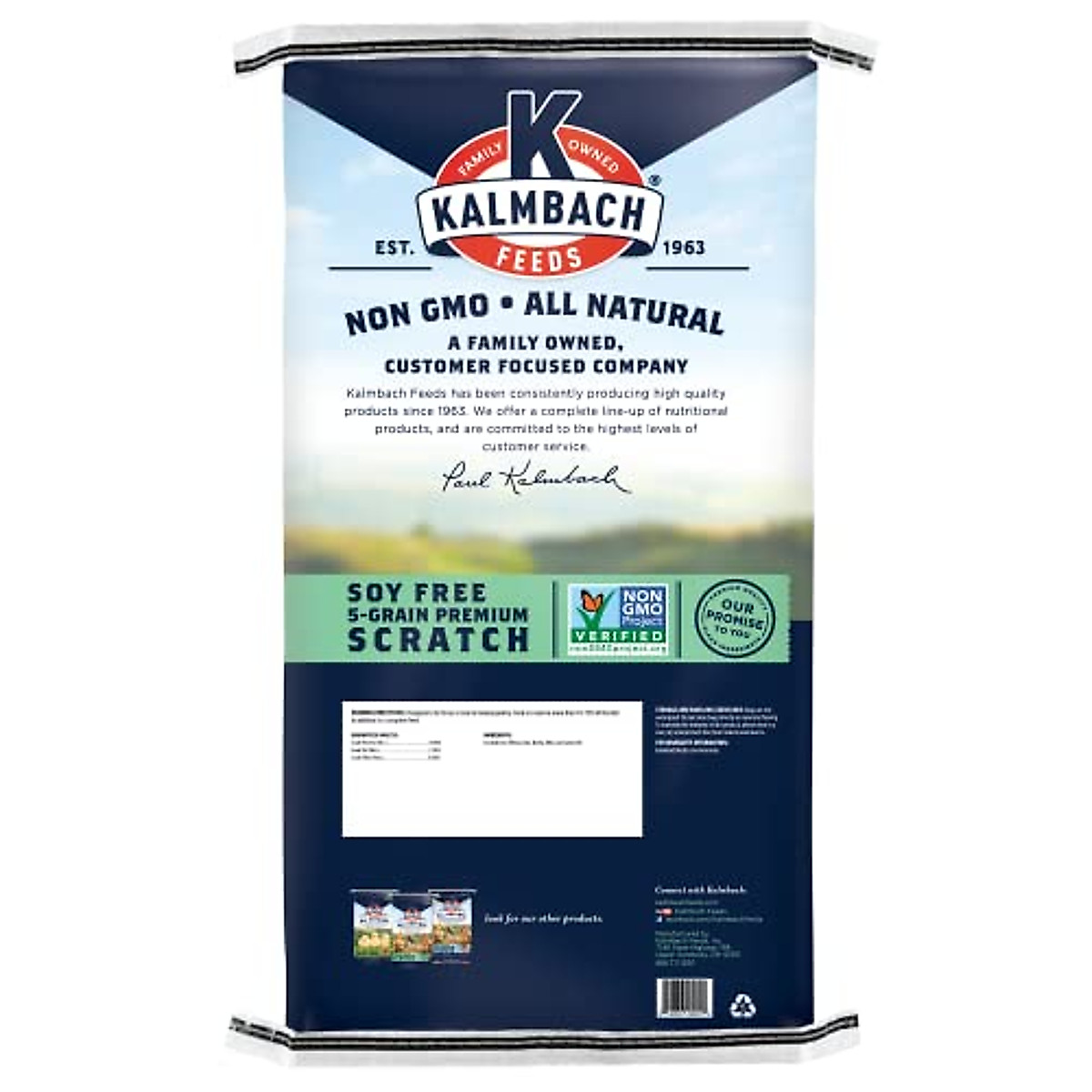 Kalmbach Feeds Soy Free Non-GMO 5 Grain Premium Scratch Grain Treat for Chickens, 50 lb