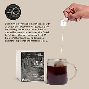 Mr. Espresso Organic Coffee, Medium Dark Roast, No Machine Needed, Individual Coffee Packs, Freshly Ground in Small Batches, Ethically Sourced, Fair Trade, Seven Bridges Blend, 8 Servings