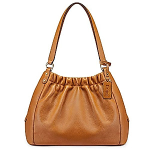 Kattee Soft Women Genuine Leather Hobo Totes Purses and Handbags Satchel Top Handle Shoulder Bags (Brown)