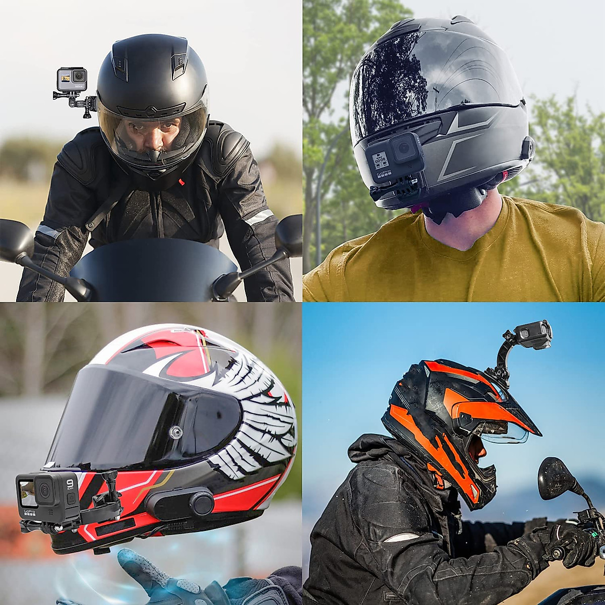 Haoyou Helmet Sticky Attachment Kit Compatible with Gopro Hero 12 11 10 9 8 7 Helmet Adhesive Mounts Extension Accessories（15 in 1）