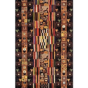 Momeni Rugs New Wave Collection, 100% Wool Hand Carved & Tufted Contemporary Area Rug, 8' x 11', Black